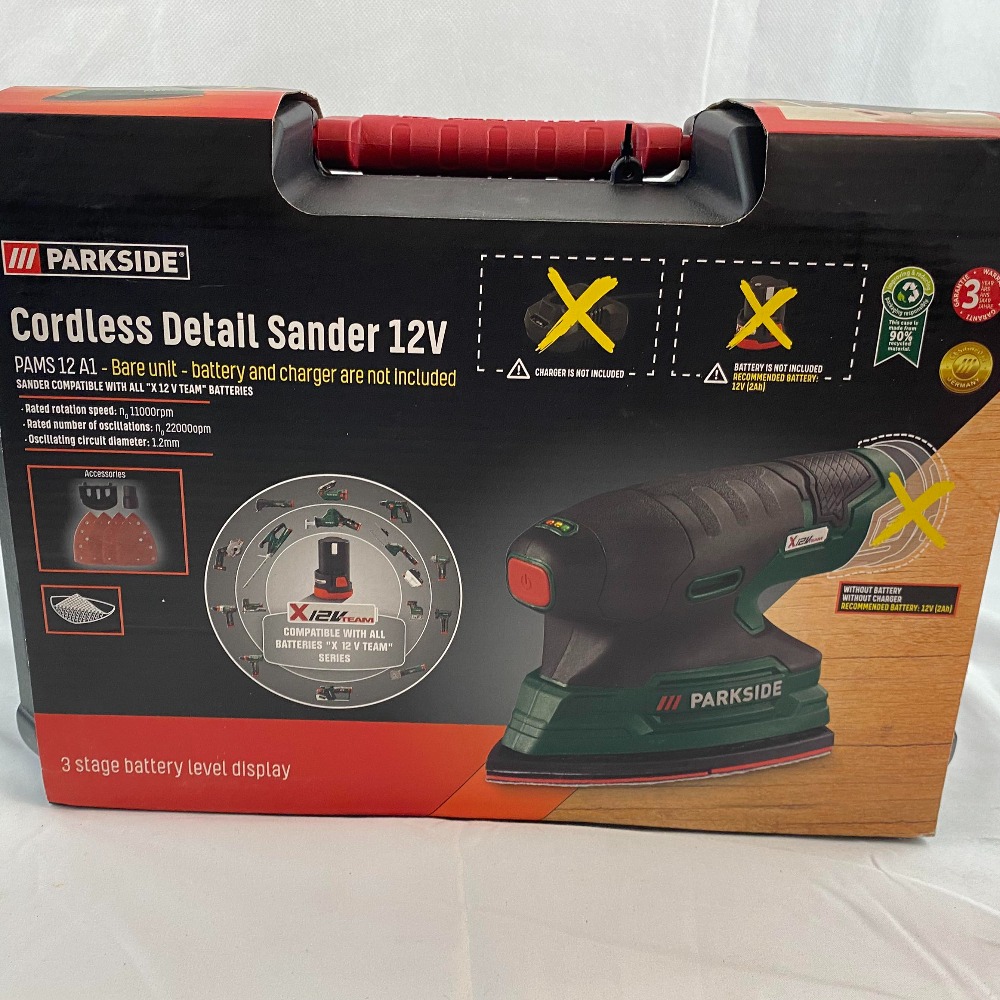 Pre-owned Parkside Cordless Detail Sander - Bare Unit 12V - Own4Less